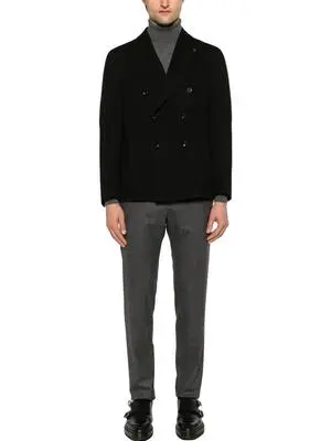 Tagliatore Virgin Wool Double-breasted Blazer - Black