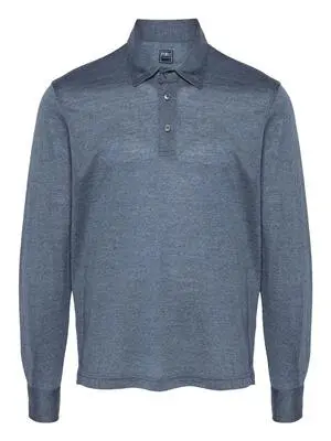 Fedeli Wool Polo Shirt Blue