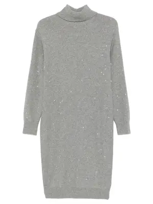 Peserico Sequined Midi Dress - Grey