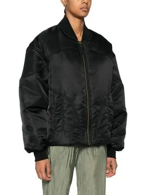 Bacon Panelled Padded Bomber Jacket - Black