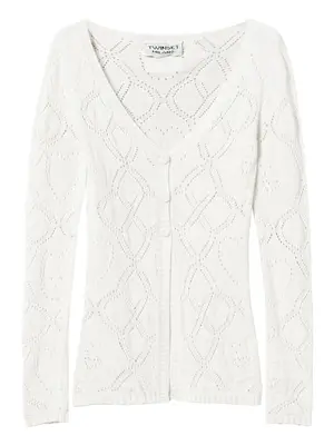 TWINSET Pointelle-knit Cardigan - White