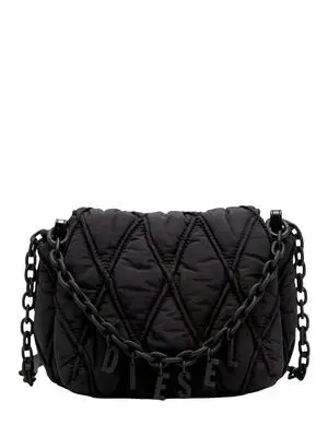 DIESEL® Charm-d Small Shoulder Bag In Quilted Nylon - Black
