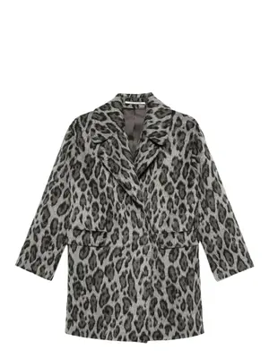 Tagliatore Leopard-print Coat - Grey