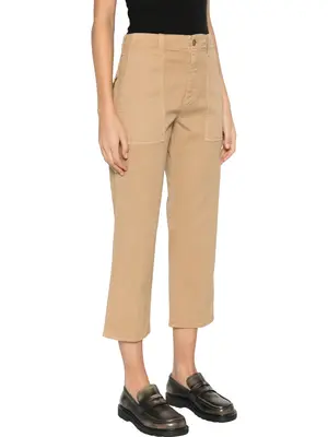 Aspesi Gabardine Cropped Trousers - Brown
