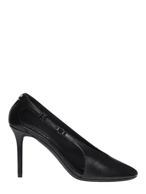 COURREGES 100mm Oblique Leather Pumps - Black