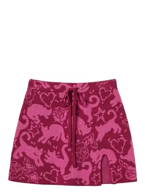 TWINSET Patterned Jacquard Mini Skirt - Pink
