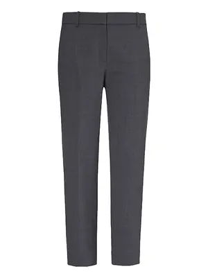 Theory Pressed-crease Stretch-wool Trousers - Charcoal Melange