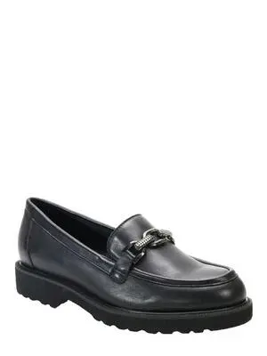DAVID TATE Magical Rhinestone Lug Loafer - Black Nappa