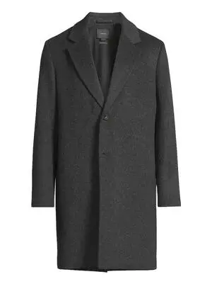 Vince Notch Lapel Wool-blend Coat Charcoal