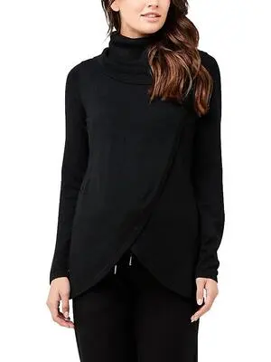 RIPE MATERNITY Cowl Neck Knit Top - Black
