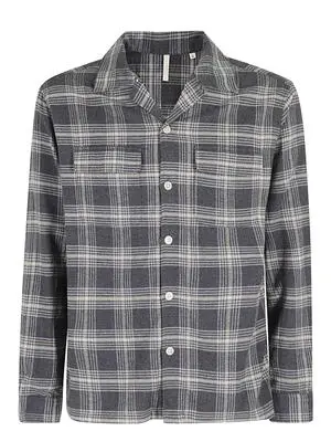 SUNFLOWER Buttoned Plaid Shirt - Grey