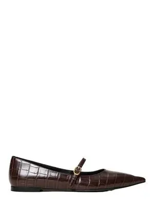 TWINSET Crocodile-effect Ballet Flats - Brown