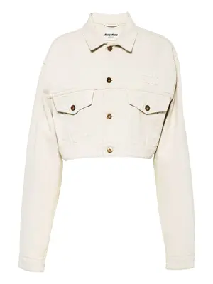 MIU MIU Miu Miu Logo-Appliqué Denim Jacket