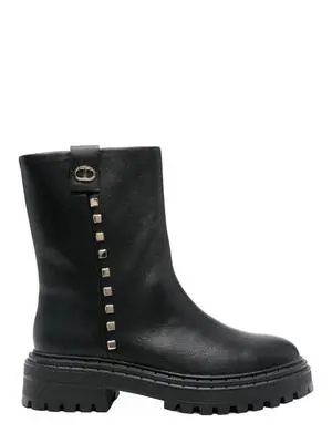 TWINSET Logo-plaque Ankle Boots - Black