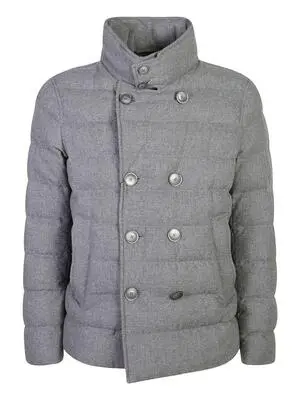 Herno Double-breasted Padded Jacket - Grey