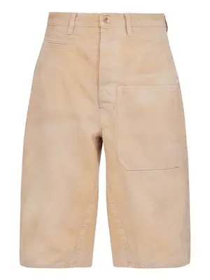 MAISON MARGIELA High-waisted Cotton Shorts - Neutrals