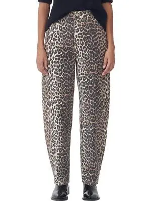 GANNI Ganni Stary Barrel Jeans Leopard