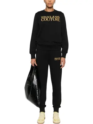 Versace Logo-embroidered Sweatshirt - Black