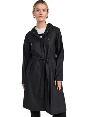 Rains A-line Longer Jacket - Black