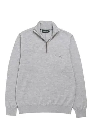 Rodd & Gunn Calderwell Wool Quarter-zip Sweater - Smoke