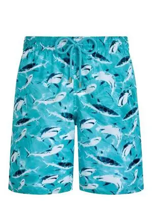 Vilebrequin Printed Long Swim Trunks - Blue