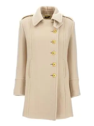 TOM FORD Single-breasted Wool And Cashmere Coat - White