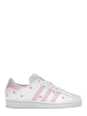 Adidas Superstar Lace Up Sneakers - Cloud White/clear Pink