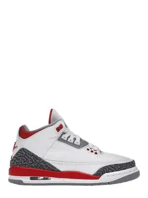 JORDAN 3 Retro Fire Red Sneakers - White/fire Red/cement Grey