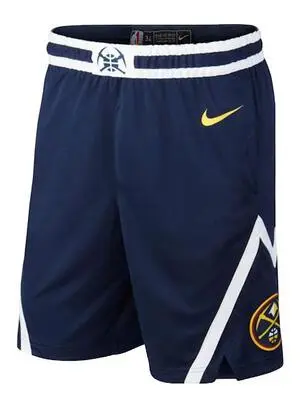 Nike Nba Denver Nuggets Icon Edition Swingman Drifit Shorts - Navy Blue/yellow