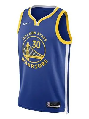 Nike Nba Golden State Warriors Stephen Curry Icon Edition Drifit Jersey - Blue/white/yellow