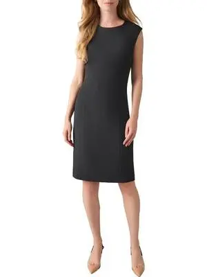 KASPER Waistband Seam Detailing Sheath Dress Black