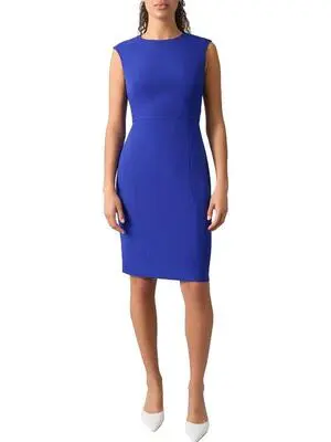 KASPER Waistband Seam Detailing Sheath Dress Royal Signature