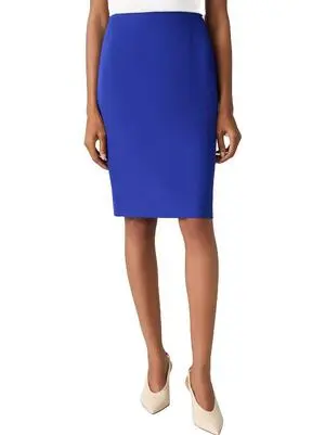 KASPER Stretch Crepe Pencil Skirt - Royal Signature
