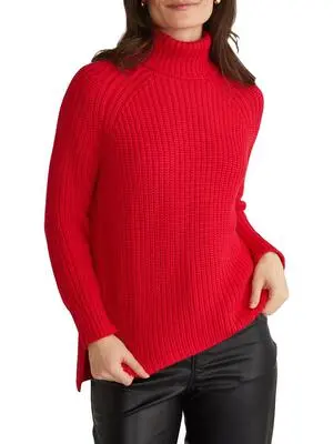 525 America 525 Stella Cotton Turtleneck Sweater - Cherry Red
