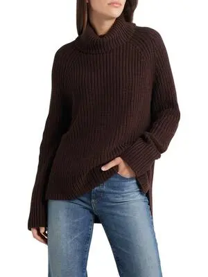 525 America 525 Stella Cotton Turtleneck Sweater Coffee Bean