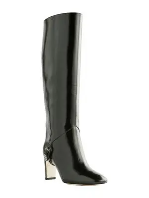REFORMATION Gae Knee High Boots - Black Leather