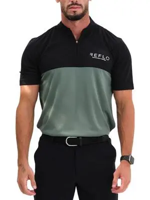 REFLO Modern Zip Performance Polo - Black