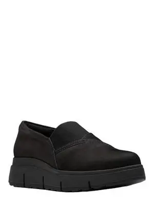 Clarks Loriini West Platform Wedge Loafer - Black