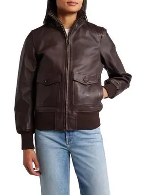 SCHOTT Leather Flight Jacket - Brown