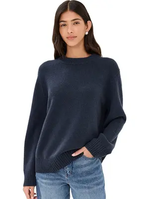 Jenni Kayne Cashmere Oversized Crewneck Heather Navy