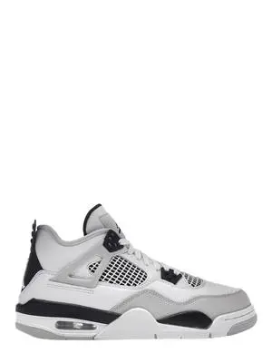 JORDAN 4 Retro Military Black Grade School - White/black/neutral Grey