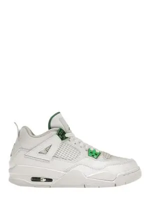 JORDAN 4 Retro Metallic Green Sneakers - White/metallic Silver/pine Green