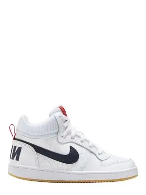 Nike Court Borough Mid High-top Sneakers - White/obsidian/university Red