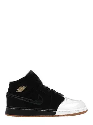JORDAN Jordan 1 Mid Sneakers Black/metallic Gold/white