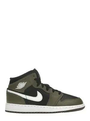 JORDAN Jordan 1 Mid Sneakers Black/white/medium Olive