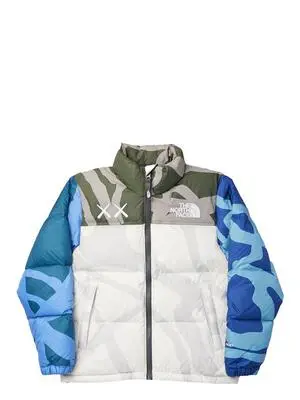KAWS X The North Face Youth Retro 1996 Nuptse Jacket - Kw Moonlight Ivory Nuptse Print