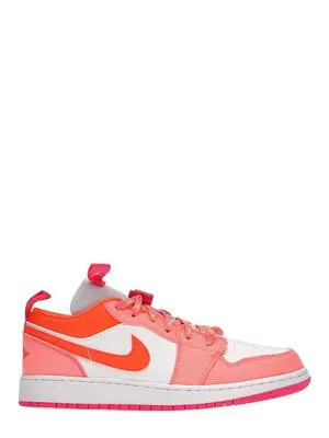 JORDAN Jordan 1 Low Utility Grade School Sneakers White/orange/pink