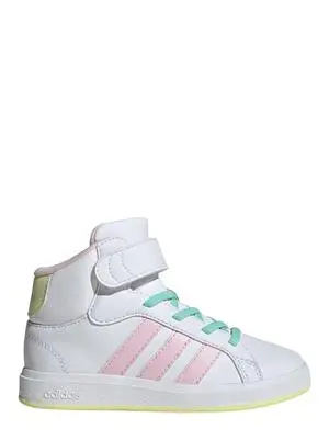Adidas Grand Court Mid High-top Sneakers - Cloud White/clear Pink/ice Yellow