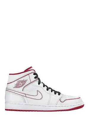 JORDAN Jordan 1 Mid Sneakers White/gym Red/black
