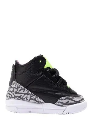 JORDAN 3 Retro Sneakers - Black/white/electric Green